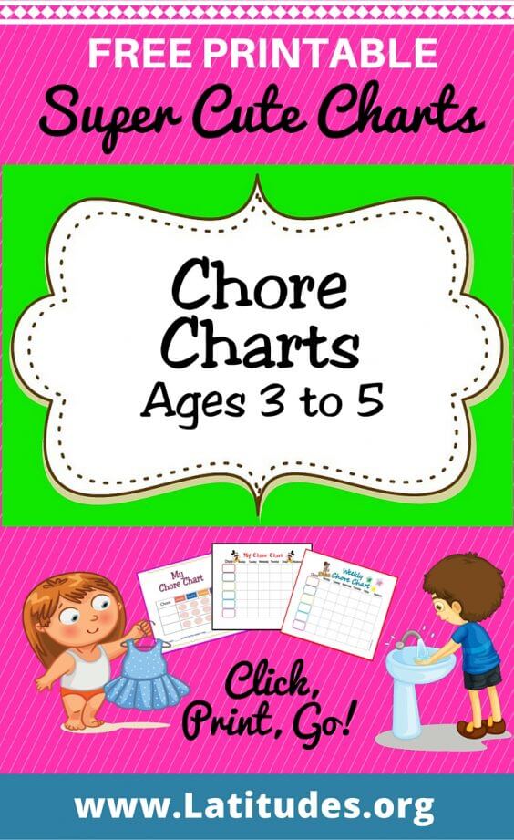 Printable Chore Charts for Kids (Ages 3-5) – ACN Latitudes