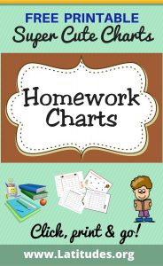 Printable Homework Charts for Kids | ACN Latitudes