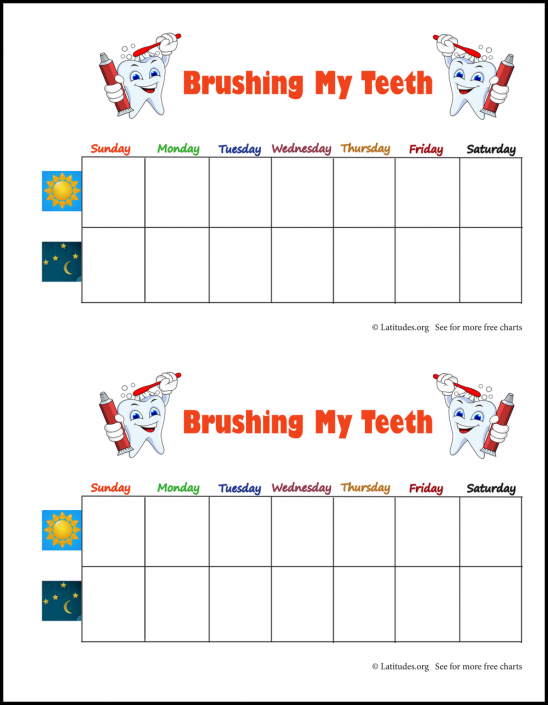 Brushing My Teeth Weekly Star Chart - ACN Latitudes