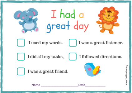 Had a Great Day Preschool Behavior Chart - ACN Latitudes