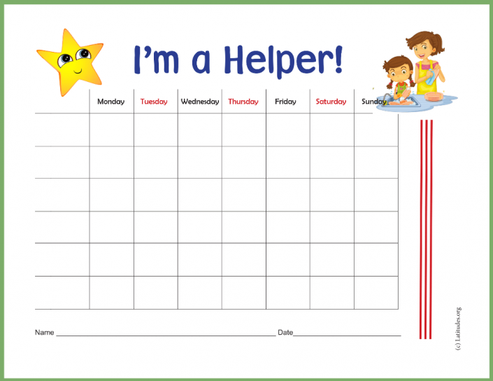 I'm a Helper Chore Chart (Fillable) - ACN Latitudes