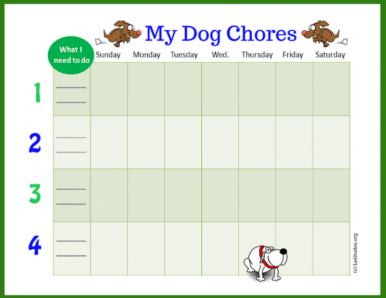 My Dog Weekly Chores Chart - ACN Latitudes