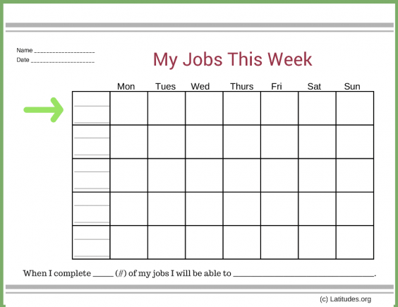 My Jobs this Week Intermediate Chart (Fillable) - ACN Latitudes