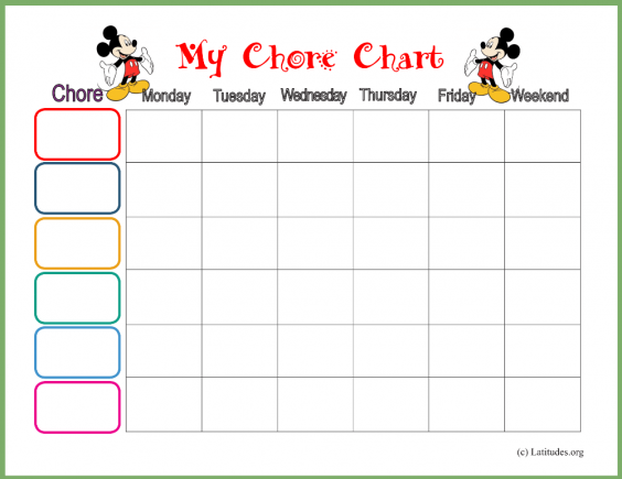 My Mickey Chore Chart - ACN Latitudes