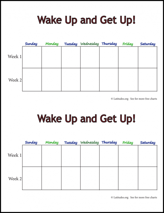 Wake Up and Get Up Weekly Behavior Chart - ACN Latitudes