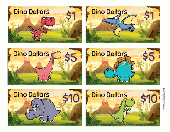 Dino Dollars Play Money - ACN Latitudes