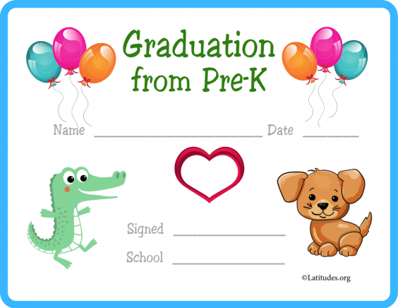 Graduation from PreK Certificate Animals (Fillable) - ACN Latitudes