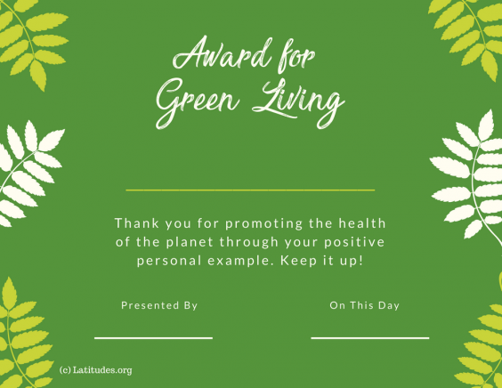Green Living Award - ACN Latitudes