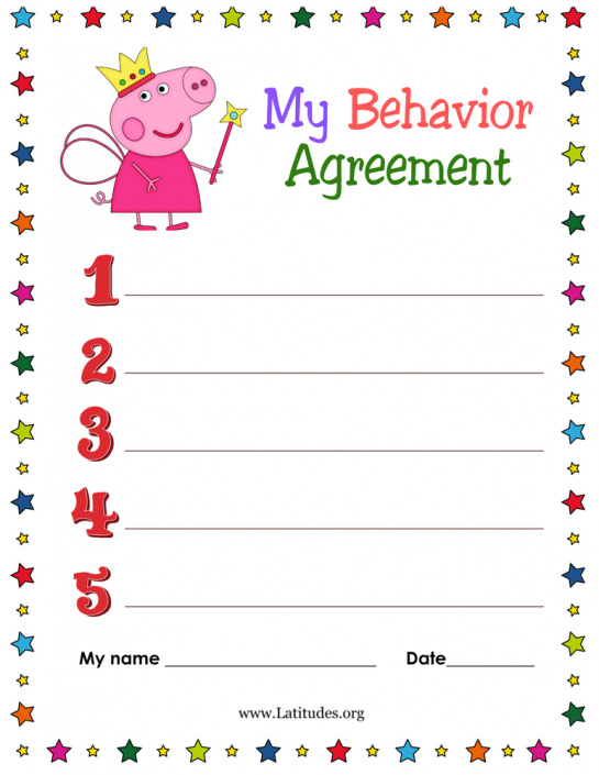 My Peppa Pig Behavior Agreement (Fillable) - ACN Latitudes