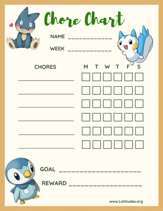 Pokemon Weekly Chore Chart (Fillable) - ACN Latitudes