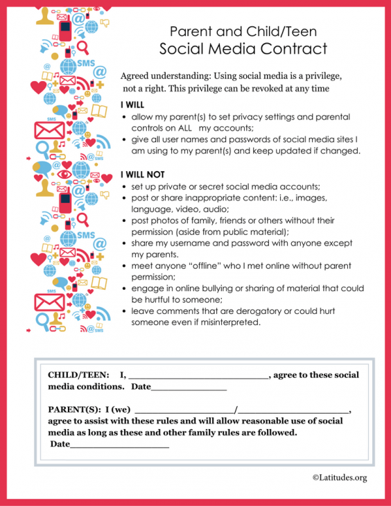 Social Media Contract for Parent and Teen (Fillable) - ACN Latitudes