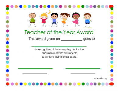 Teacher of the Year Award Primary Dots (Fillable) - ACN Latitudes