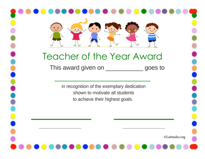 Teacher of the Year Award Primary Dots (Fillable) - ACN Latitudes