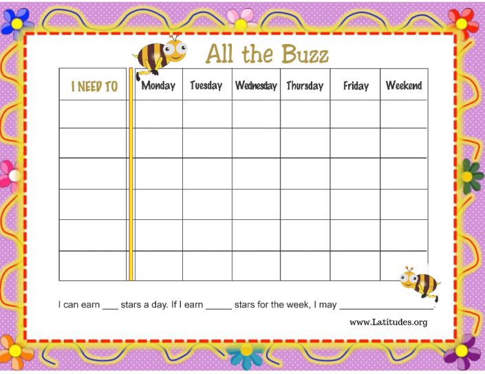 All the Buzz Weekly Behavior Chart (Fillable) - ACN Latitudes