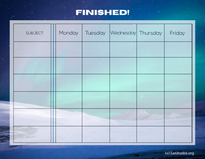 Finished Homework Completion Chart Intermediate (Fillable) - ACN Latitudes