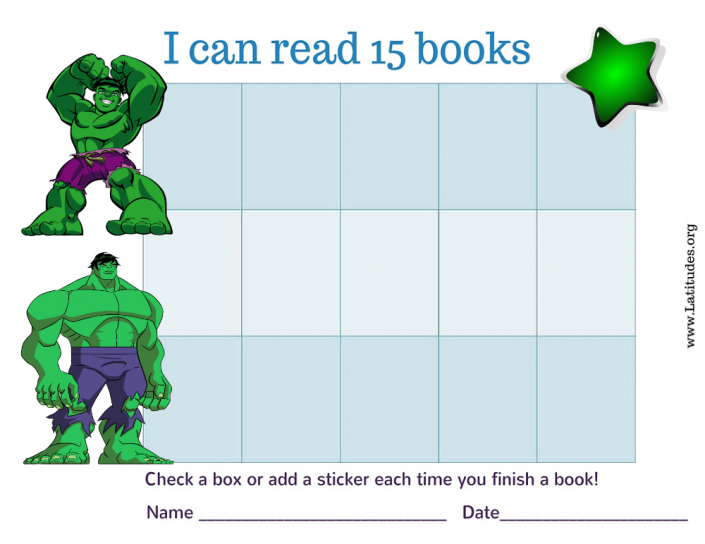 Incredible Hulk I Can Read 15 Books Chart - ACN Latitudes