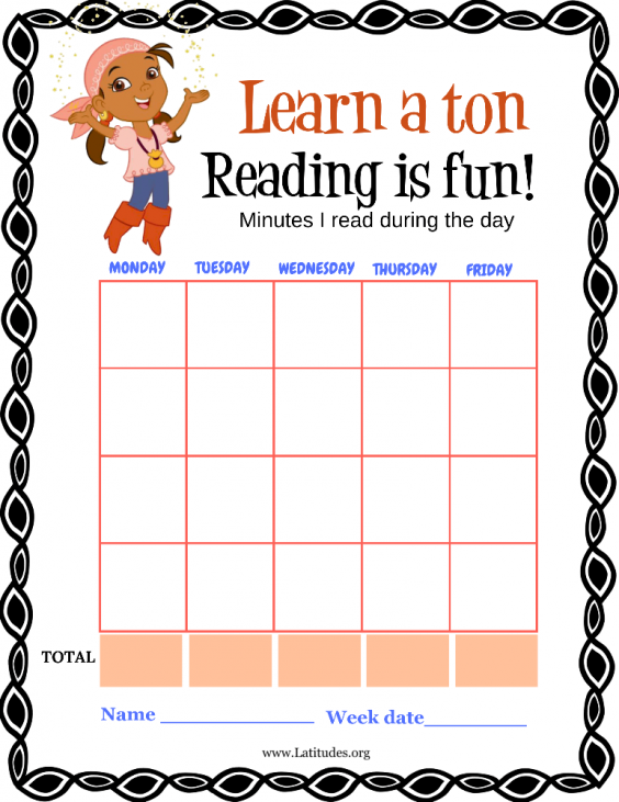 Izzy Never Land Pirates Learn a Ton Reading is Fun Chart - ACN Latitudes