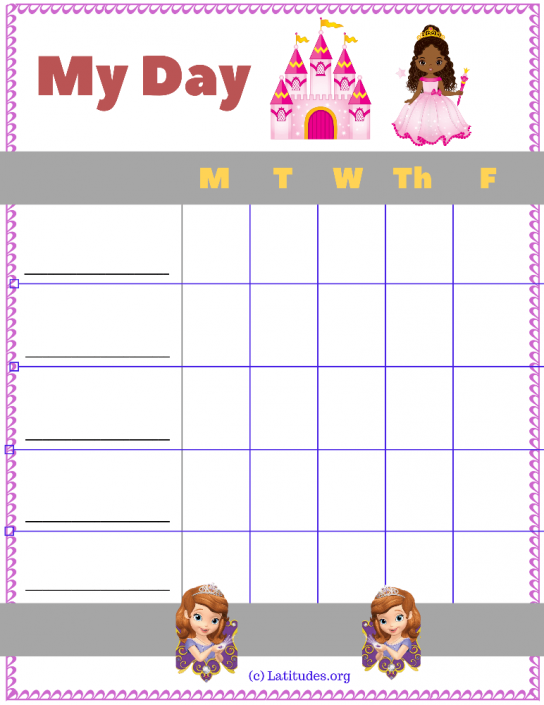 My Day Princess Sticker Chart (Fillable) - ACN Latitudes