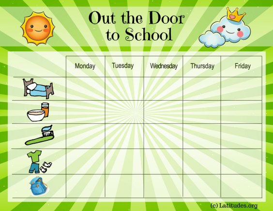 Out the Door to School Star Chart - ACN Latitudes
