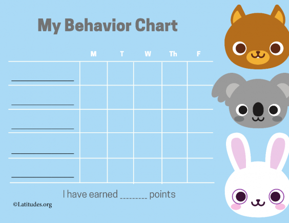 Preschool Animals Behavior Chart (Fillable) - ACN Latitudes