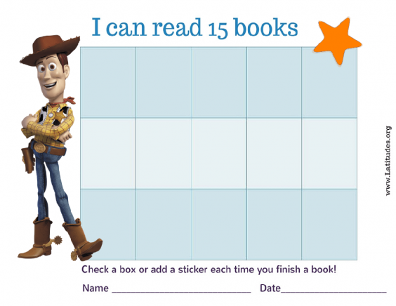 Woody Toy Story I Can Read 15 Books Chart (Fillable) - ACN Latitudes