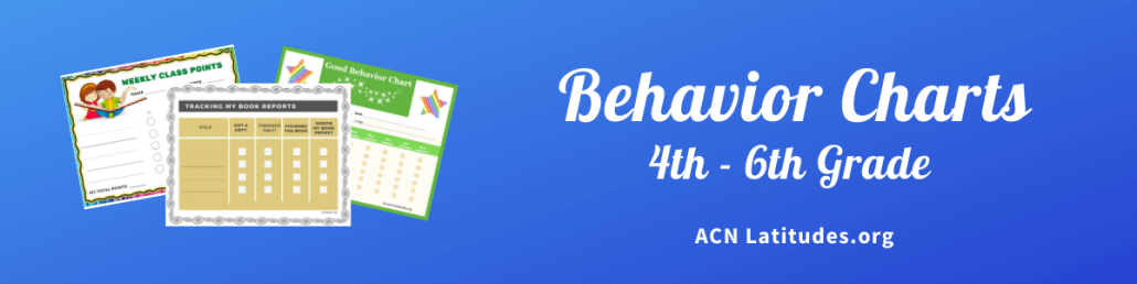 Printable Behavior Charts for Teachers & Students (4th - 6th Grade ...