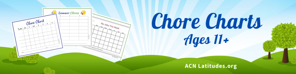 Printable Chore Charts for Kids (Ages 11+) | ACN Latitudes