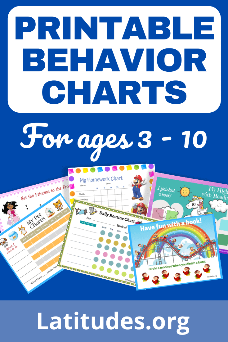 Printable Behavior Charts for Kids (Ages 3-10) | ACN Latitudes