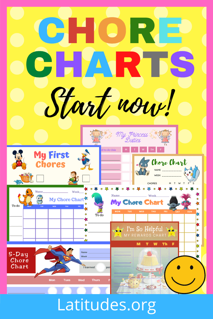 Printable Chore Charts for Kids | ACN Latitudes